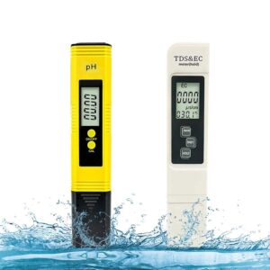 water quality tester, digital tds, ec & temperature meter 3 in 1 and digital ph meter, 0-9999ppm