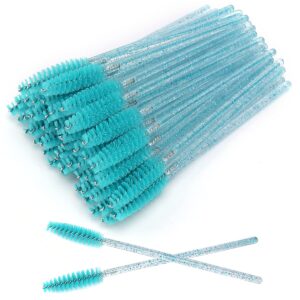 akstore 100 pack disposable eyelash mascara brushes eyelash brush wands applicator makeup kits (colorful-blue)