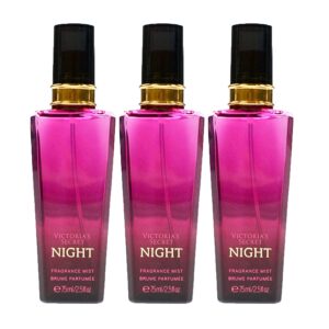 victoria's secret night lot of 3 fragrance mist travel size 2.5 fl oz each