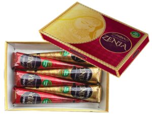 zenia 6 pack 100% natural ready to use henna paste hair color hair dye cones reddish brown color