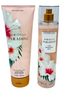 bath & body works holiday 2020 fragrance collection (hibiscus paradise mistshea set, 2 pc set)