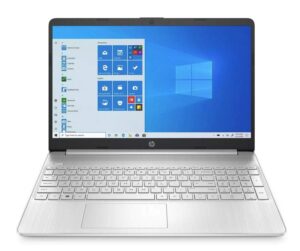 hp premium 15-inch hd 256gb ssd 2.4ghz amd athlon gold processor non touch laptop (4gb ram, amd radeon graphics, webcam, usb-c, hdmi, sd card reader, windows 10 home s) natural silver, 15-ef1040nr