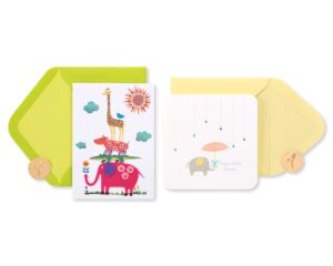 papyrus baby shower cards, animals (2-count)