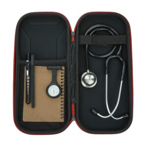 stethoscope bundle kit | includes dual head stethoscope, fob watch, pen torch, hard shell stethoscope case, pen and a6 note pad | for nurse, dentist, medical students and professionals