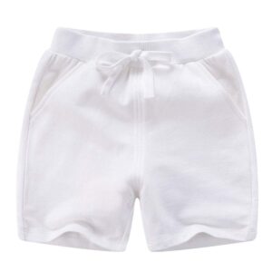 ptpuke toddler kids solid cotton comfort soft sport jogger shorts boys girls summer casual pants white