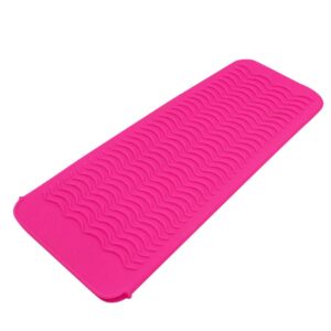 heatheat resistant silicone mat pouch for flat iron, curler wand, hot waver, salon tools appliances, portable styling heat mat, curling iron pad cover, hair straightener travel bag case (1pink)