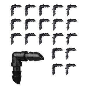 beadnova drip irrigation parts 20 pcs 1/4 inch barbed elbow couplings drip irrigation fittings drip line connectors for 1/4 inch irrigation tubing garden watering system (20pcs)