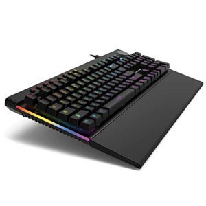 monster alpha 5.0 led mechanical gaming keyboard with anti-ghosting individually backlit rgb keys, programmable rgb lighting effects, magnetic palm rest and dedicated media keys – for pc gaming