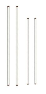 4 pack lab glass stirring rod (250mm/9.84") and (200mm/7.87") length with both ends round for science, lab, kitchen, science education