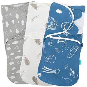 lekebaby baby swaddle blanket for baby boy girl newborn swaddle blankets 3-6 months, 100% cotton swaddling blankets wrap sack for newborn babies,3 packs