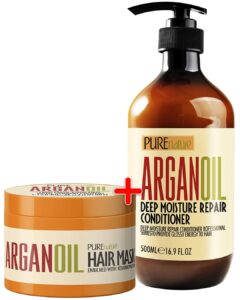 pure nature moroccan argan oil conditioner and hair mask