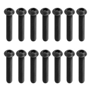 yinpecly m6 machine screws hex socket round head screw carbon steel fasteners bolts for ship building industry, black 20 pcs