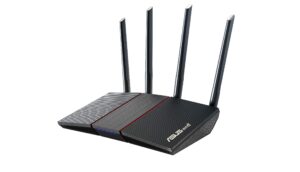 asus rt-ax55 ax1800 dual band wifi 6 gigabit router, 802.11ax, lifetime internet security, parental control, mesh wifi support, mu-mimo, ofdma, 4 gigabit lan ports, beamforming (renewed)