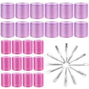 hair curlers rollers, cludoo 36pcs jumbo big hair roller sets with stainless steel duckbill clip, 2 size self grip hair curlers rollers for long medium short thick fine thin hair bangs volume