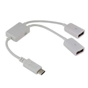 leya-us spare part 21cm 2 in 1 usb-c/type-c 3.1 to usb 2.0 data cable, compatible for galaxy s8 & s8 + / lg g6 / huawei p10 & p10 plus/xiaomi mi 6 & max 2 and other smartphones(white)