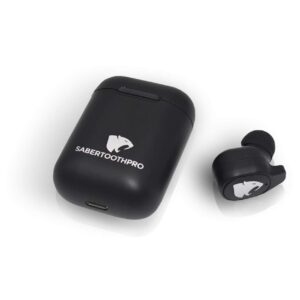 sabertooth vlt450 smart voice language translator single ear bud with direct talk software to complete seamless voice language translation, translates up to 60 languages, compatible with ios & android