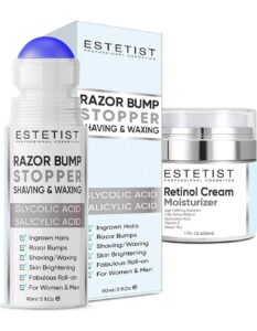 razor bump stopper after shave solution for ingrown hair and face moisturizer 2,5% organic retinol cream for day & night with hyaluronic acid