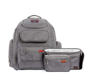 diaper bag backpack and stroller organizer grey bundle