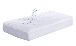 ultra soft cotton crib mattress protector pad for 52x28 or 52x27 toddler bed waterproof quilted fitted baby matress cover 1 pack white