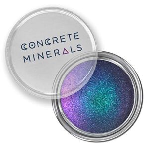 concrete minerals multichrome eyeshadow, intense color shifting, longer-lasting with no creasing, 100% vegan and cruelty free, handmade in usa, 1.5 grams loose mineral powder (mystique)