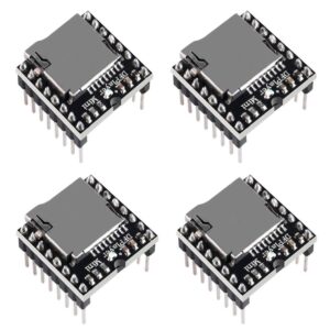 aoicrie 4pcs dfplayer mini mp3 player module compatible with r3 for voice module diy dfplayer mini voice decode board support tf card and u disk io/serial port/ad for arduino diy kit