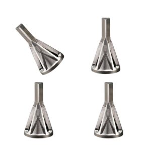 deburring external chamfer tool, deburring tool hard high speed stainless steel remove burr quickly repairs tools for drill bit external chamfer silver triangle 4pcs