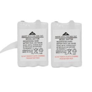 2 pack batt3r battery avp14 replacement 3.6v 700mah for midland batt3r batt-3r,mid-avp14, lxt600, t50 t60, x-talker radios