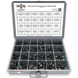 inch alloy allen socket head cap screws bolts coarse thread black oxide assortment - 453 pcs