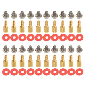 ywengouy 20pcs golden motherboard riser+screws computer red washers 6.5mm 6-32-m3 gasket