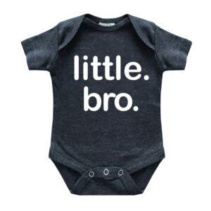 unordinary toddler little brother newborn outfit for boys little bro baby shower boy romper bodysuit (charcoal black, 0-3 months)