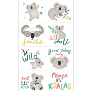 koala temporary tattoo sheets | 8 pcs.