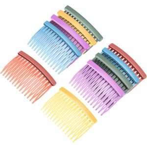 chuangdi 10 pcs hair combs for women accessories colorful hair side combs decorative solid plastic side wide teeth combs, 14 teeth