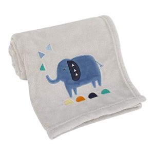 carter's modern jungle pals super soft gray elephant baby blanket