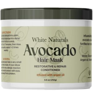 biotin-infused hair mask: deep conditioning for thicker, voluminous hair growth - nourishing avocado oil cream restores damaged strands, sulfate-free