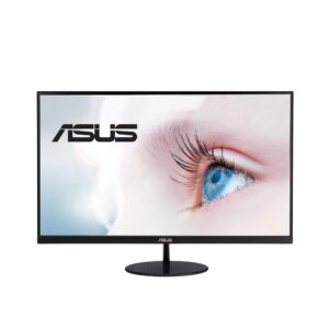 asus vl249he 23.8” eye care monitor, 1080p full hd, 75hz, ips, adaptive-sync/freesync, eye care, hdmi vga, frameless slim design, vesa wall mountable (renewed)