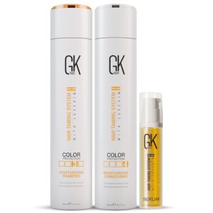 gk hair global keratin moisturizing shampoo & conditioner 300ml - serum 10ml