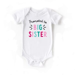 little spunkies promoted to big sister pregnancy announcement cute baby girl short sleeve bodysuit white