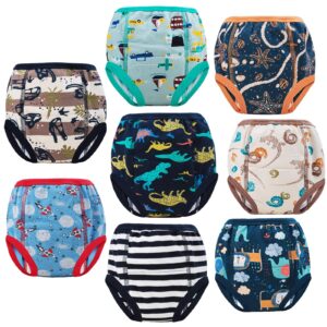 moomoo baby 8 packs potty training pants cotton absorbent training underwear for toddler baby boy 2t