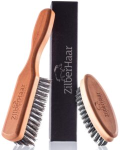 zilberhaar beard brush regular + pocket beard and mustache brush with stiff boar bristles