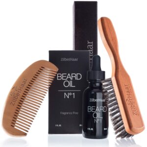 zilberhaar beard oil + beard brush + beard comb bundle