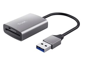 trust dalyx fast usb cardreader, fast usb 3.2 gen 1 with usb-a connector, 104 mb/s with compatible uhs-i cards, (micro) sd, sdhc and sdxc up to 2 tb, macbook, pc, laptop, chromebook