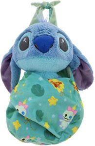 disney parks exclusive - plush cotton pillow - baby in blanket pouch stitch 10 inch