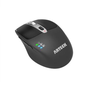 arteck wireless bluetooth mouse with nano usb receiver, black, 4-month battery life, ergonomic design