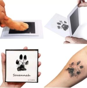 hottest! safe non-toxic baby footprints handprint no touch skin inkless ink pads kits for 0-6 months newborn pet dog paw prints souvenir (one size, black)