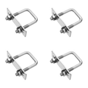 yinpecly 4pack square u-bolts 1"(25mm) inner width 304 stainless steel u-bolts m6 with washers and nuts for automobiles trailer, ski boat, or sailboat trailer, m6x25x50mm