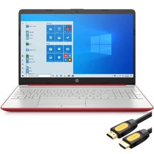 hp 15.6" hd micro-edge laptop, intel pentium gold 6405u up to 2.40 ghz, 16gb ram, 256gb ssd, webcam, usb type-c, ethernet, hdmi, mytrix hdmi cable, win 10 home s (renewed)