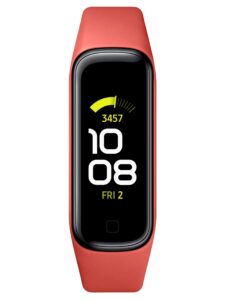 samsung galaxy fit 2 bluetooth waterproof fitness tracking smart band – red (renewed)