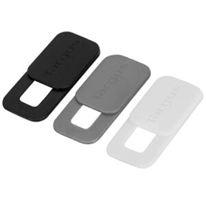 targus spy guard webcam cover - 3 pack, black/grey/white (awh025gl)