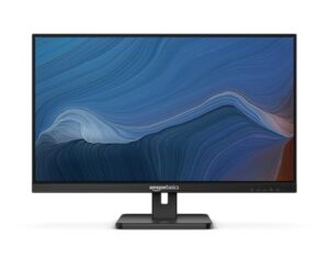 amazon basics - 27 inch ips monitor 75 hz powered with aoc technology fhd 1080p hdmi, display port and vga input vesa compatible built-in speakers for office and home, black