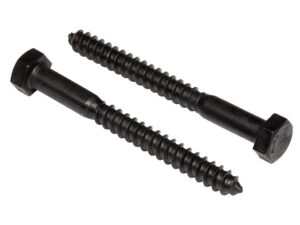 stainless steel black lag bolts 5/16" x 2-1/2" hex lag screws (10 pcs) 18-8 stainless black oxidized in usa